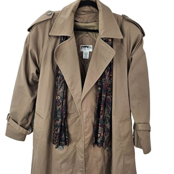 John Weitz | Jackets & Coats | John Weitz Tan Trench Coat Designer ...